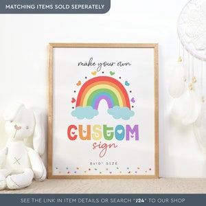Rainbow Welcome Sign Template Editable Colorful Rainbow Party Birthday ...