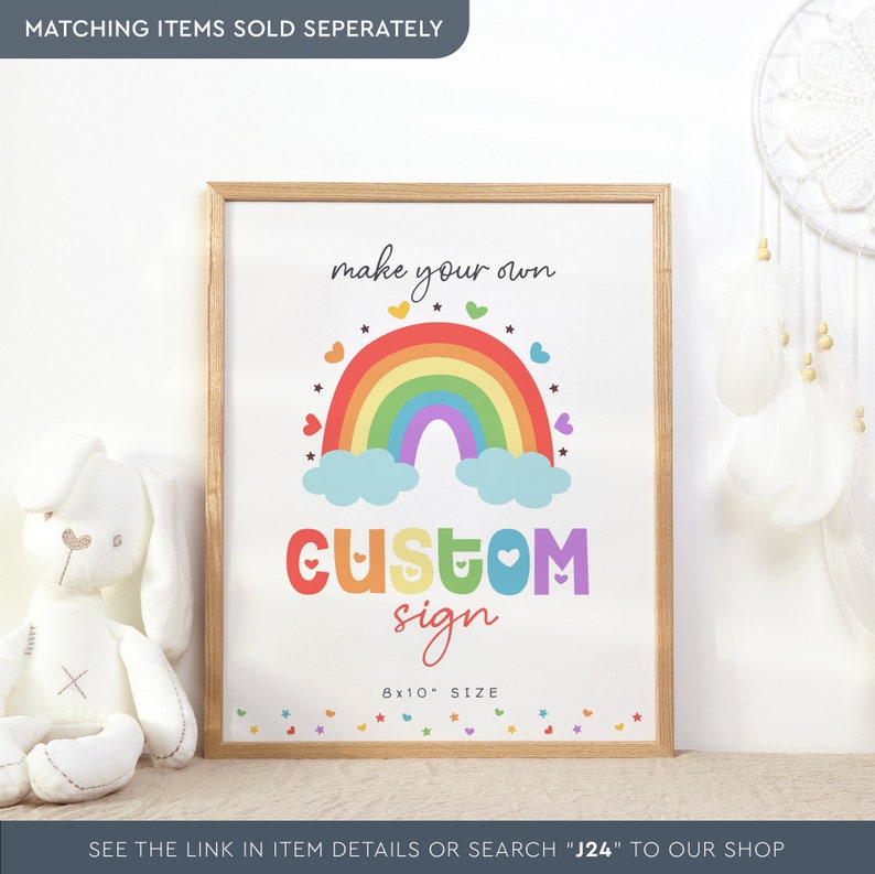 Rainbow Welcome Sign Template Editable Colorful Rainbow Party - Etsy