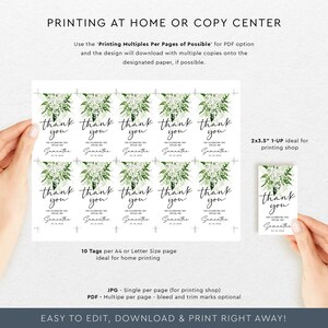 EDITABLE Lily of the Valley Favor Tags Greenery Thank You Tags Baptism ...