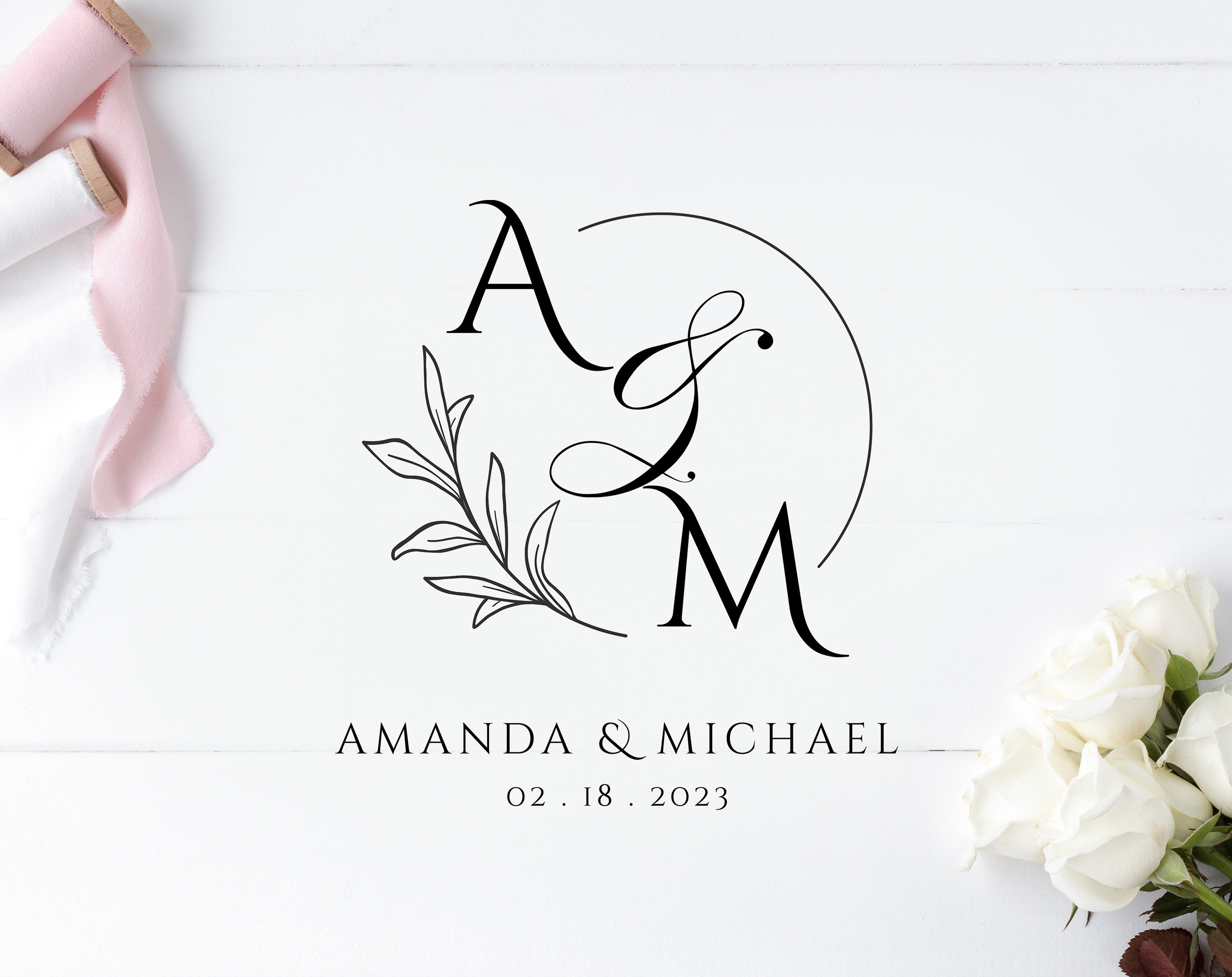 Monogram Wedding Logo Simple Wedding Logo Editable Custom - Etsy Hong Kong