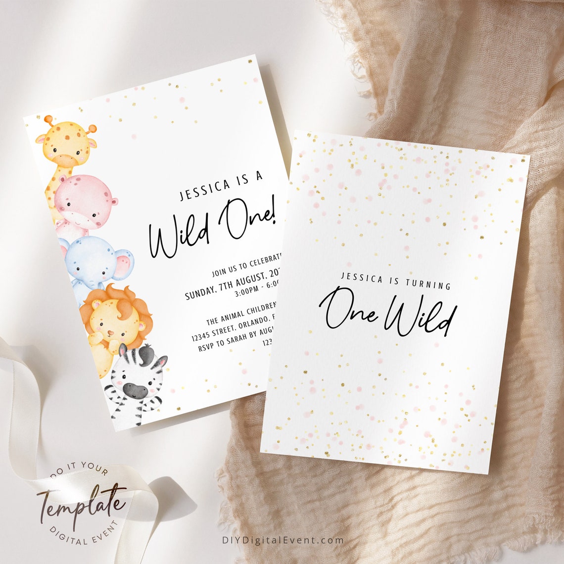 Editable Wild One Birthday Invitation Template Printable Cute - Etsy
