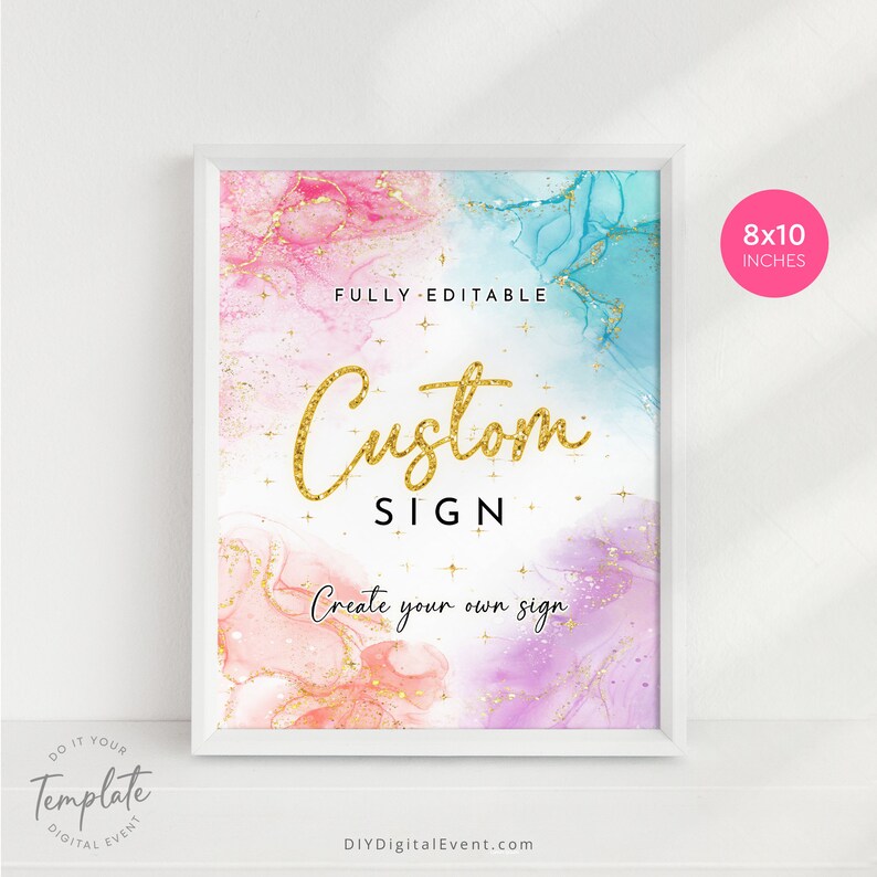 Colorful Custom Sign Editable Birthday Sign Baby Shower Sign - Etsy