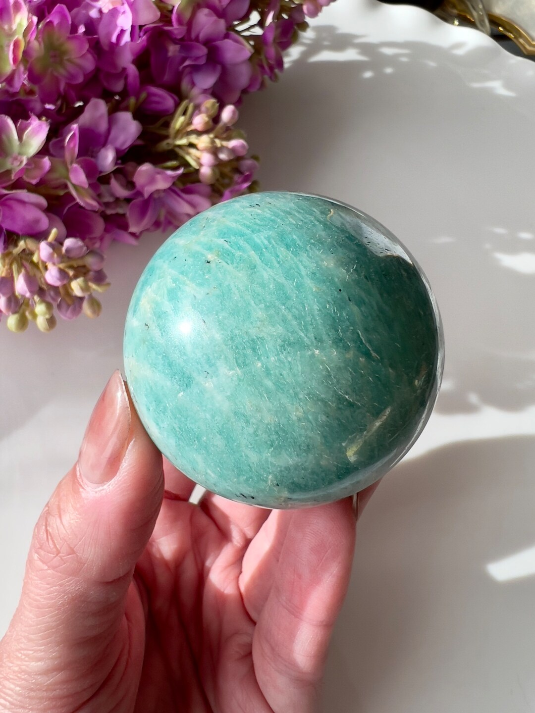 Flashy Amazonite Sphere From Brazil Polished Amazonite Throat Chakra ...