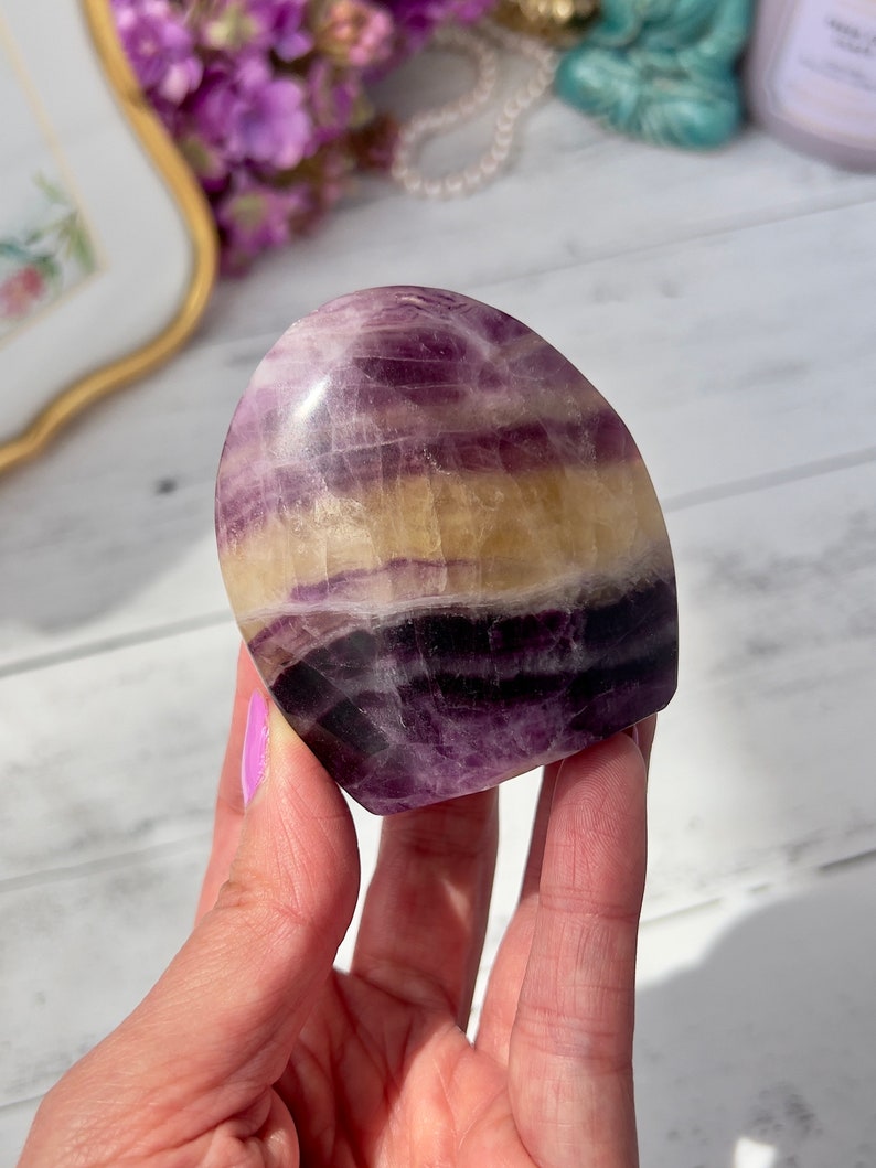 Pastel Rainbow Candy Fluorite Crystal | Polished Free Form Decor - Etsy