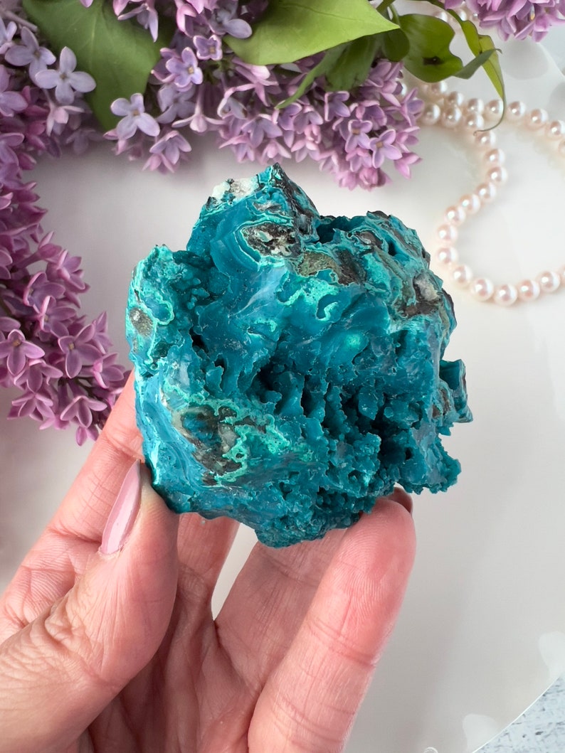 Blue Chrysocolla Pseudomorph Crystal Specimen | Cunyari Peru - Etsy