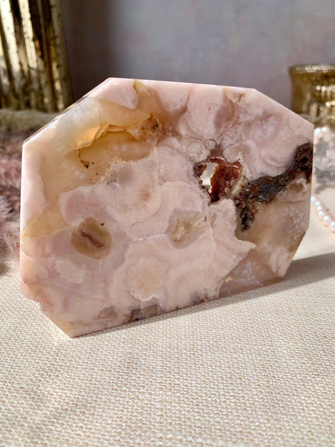 Flower Agate Freeform | Madagascar Crystal With Druzy - Etsy