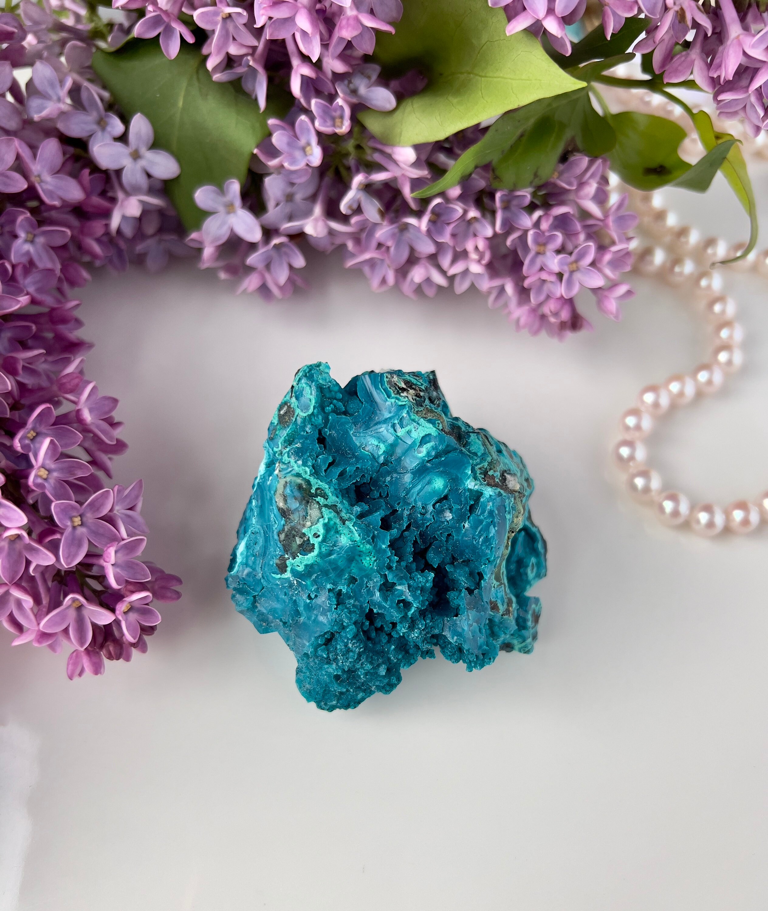 Blue Chrysocolla Pseudomorph Crystal Specimen | Cunyari Peru - Etsy