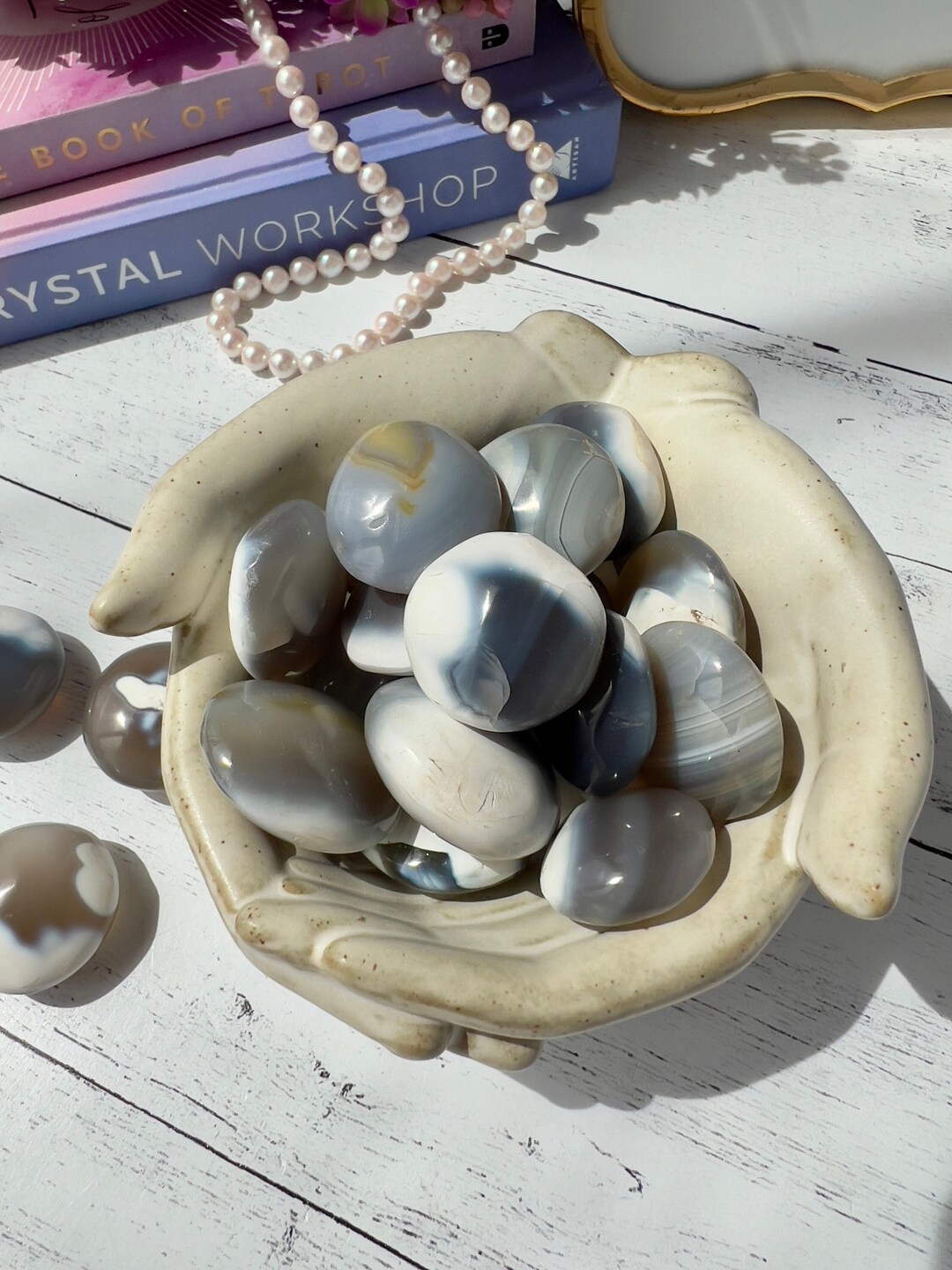 Adorable Mini Orca Agate Palm Stone From Madagascar | Ocean Inspired ...
