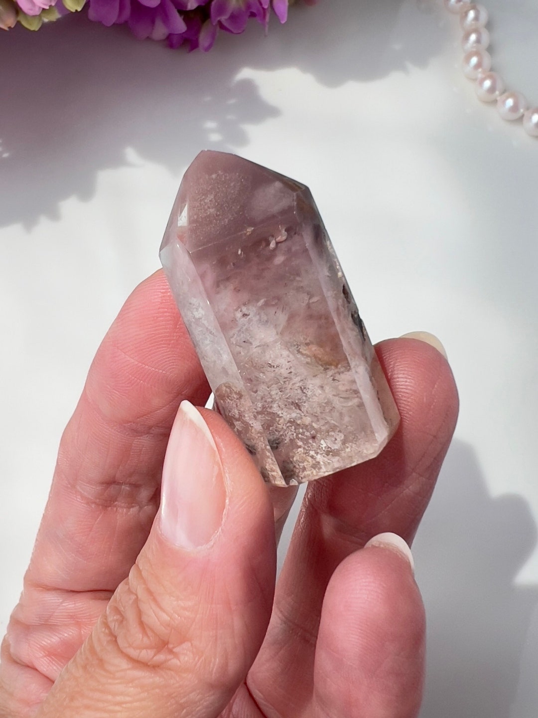 Rare Pink Lithium Mini Towers From Brazil Phantom Quartz Polished Pink ...