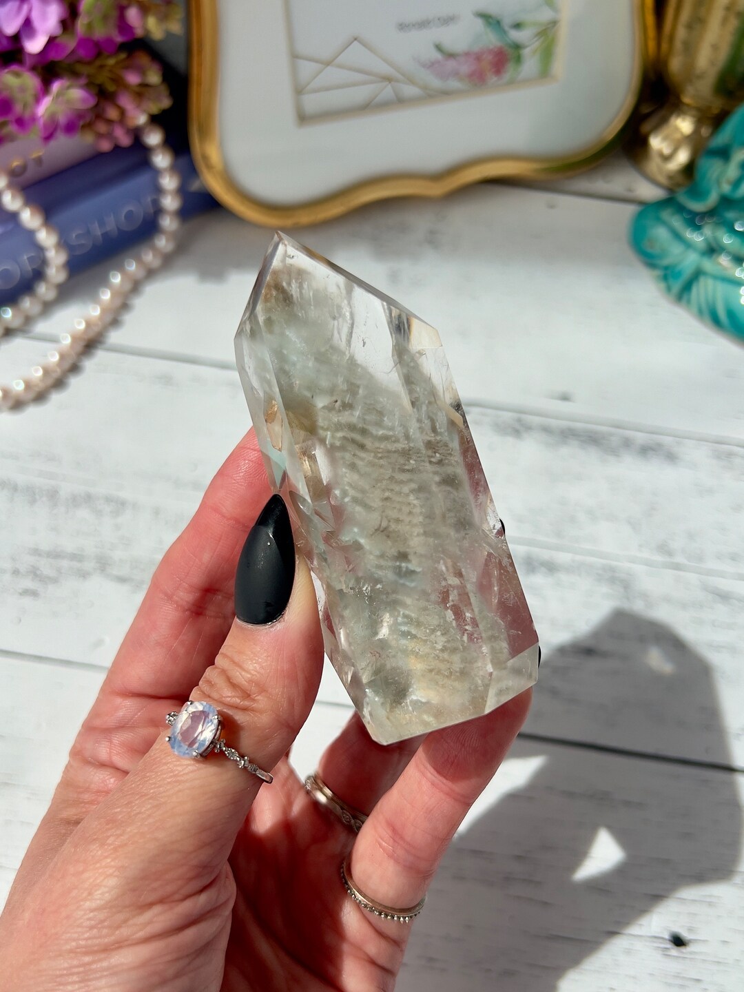 Stunning Blue Amphibole Quartz Tower From Brazil | Angel Phantom Quartz ...