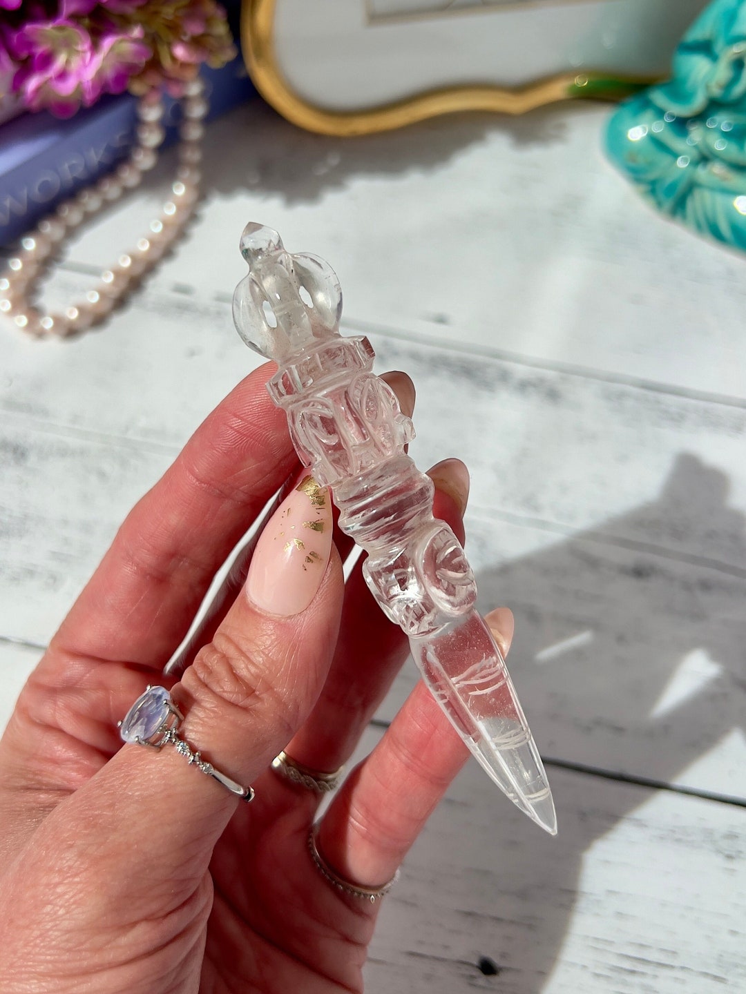 Rare Himalayan Quartz Phurba Dagger Hand Carved Crystal Phurba Tibetan ...