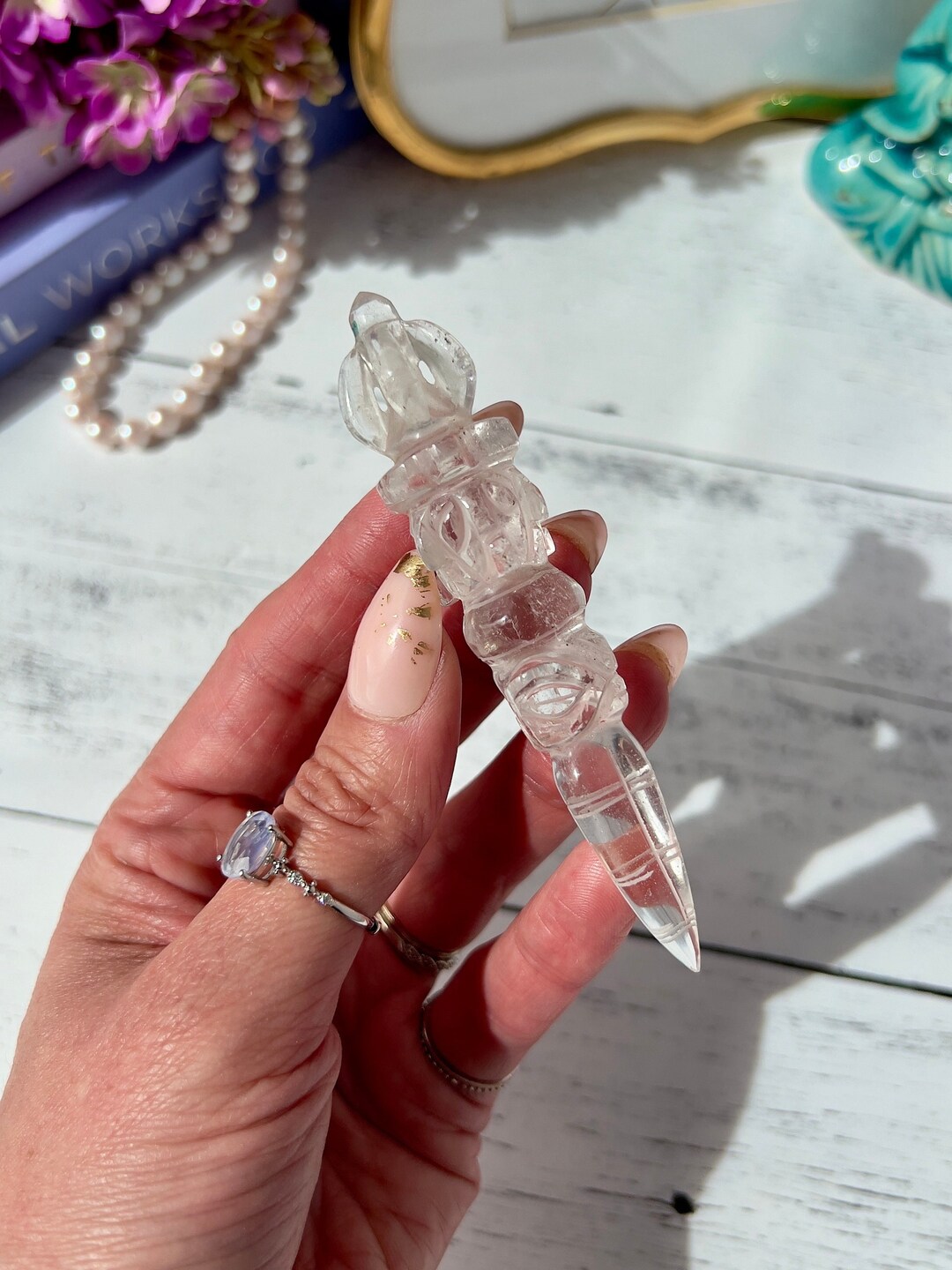 Rare Himalayan Quartz Phurba Dagger | Hand Carved Crystal Phurba ...