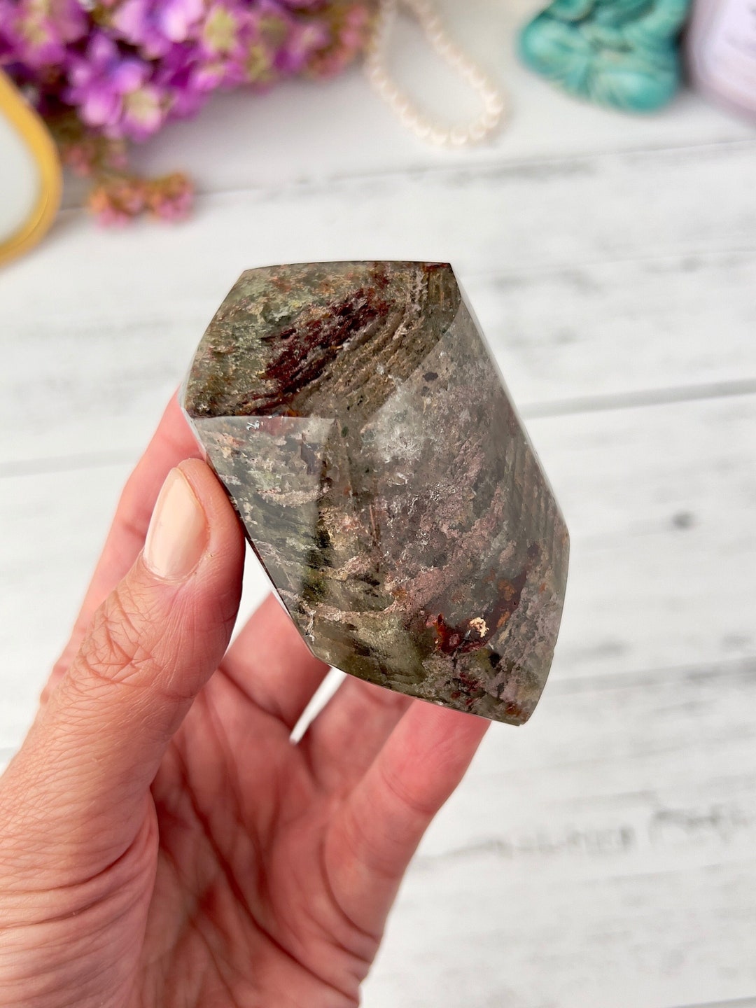 Beautiful Garden Quartz (lodolite) Crystal Tower Free Form | Scenic ...