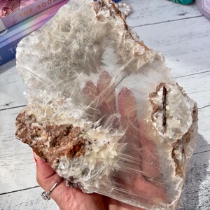 2.5 LB Garden Quartz and Dogtooth Calcite Selenite Slab | Natural ...