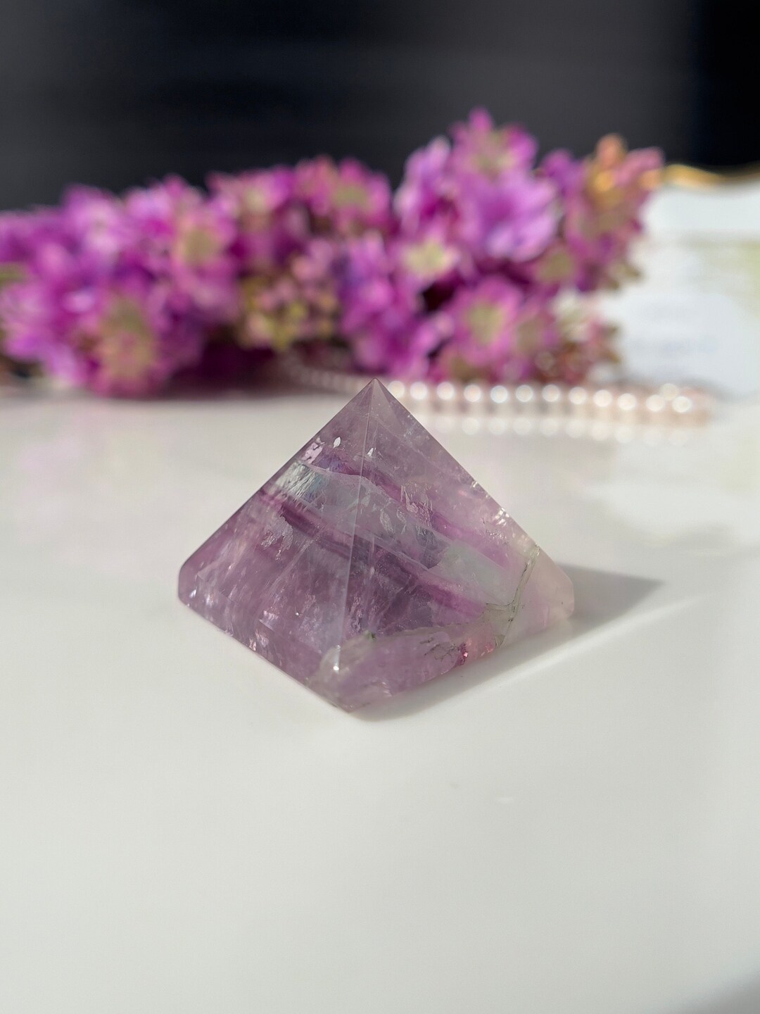 Fluorite Pyramid Mini Crystal Pyramid Crystals for Grids or Altars ...