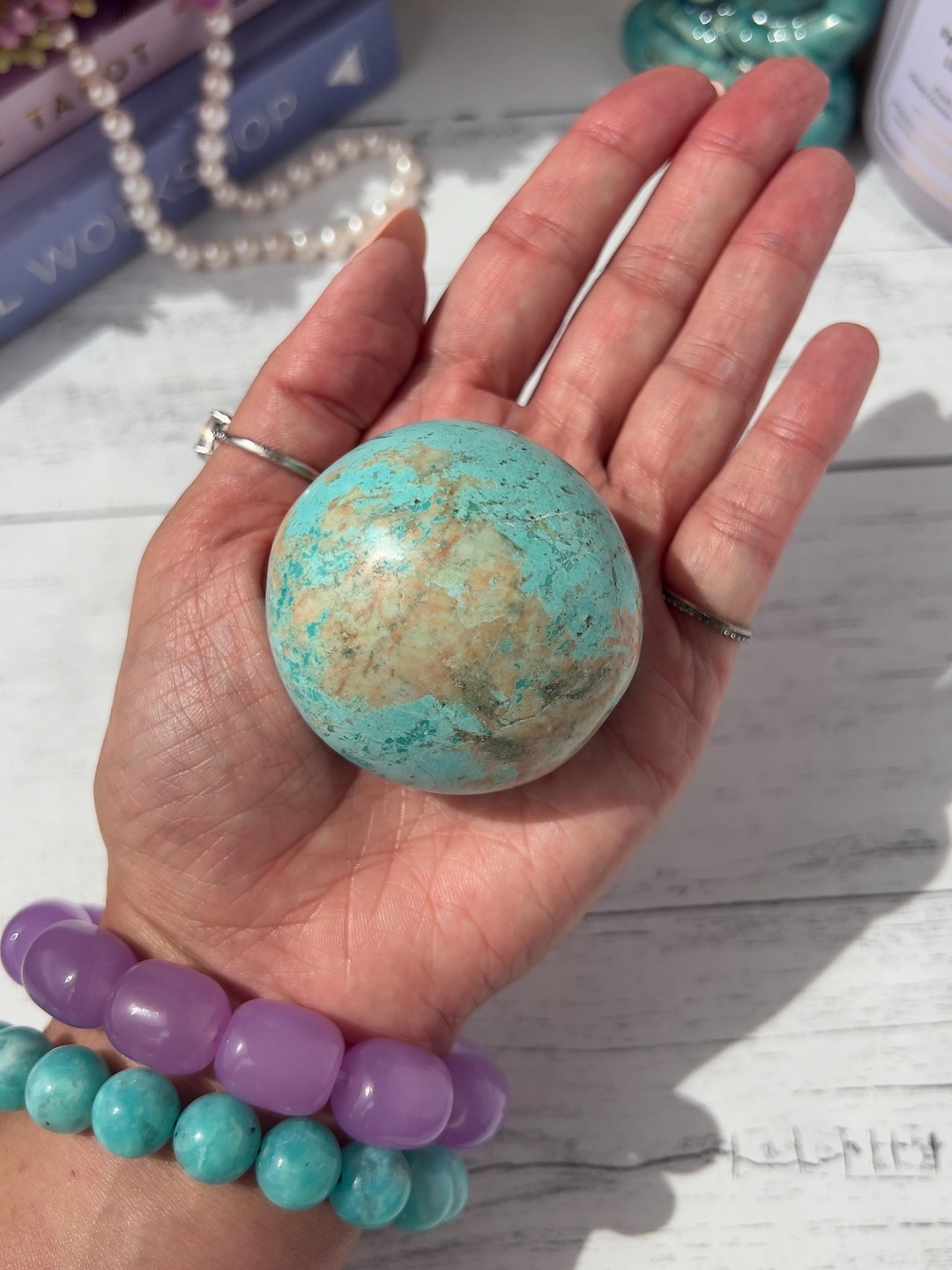 Peruvian Turquoise Palm Stone | Meditation Crystal, Pocket Stone - Etsy