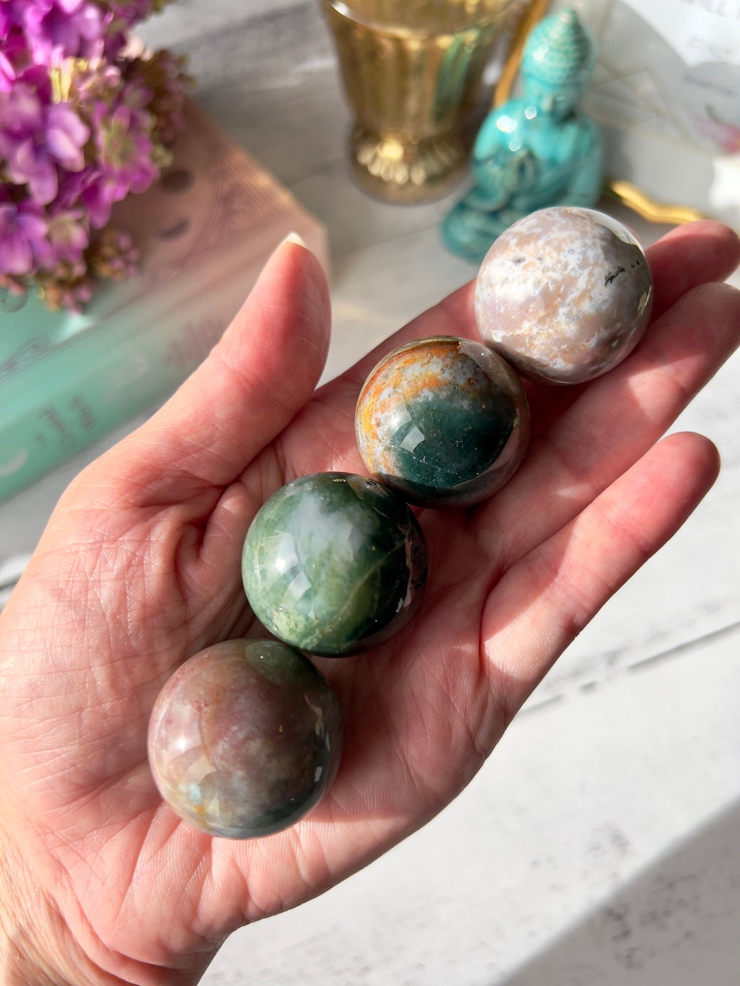 Natural Indian Agate Mini Sphere (choose Your Own) | Indian Agate ...