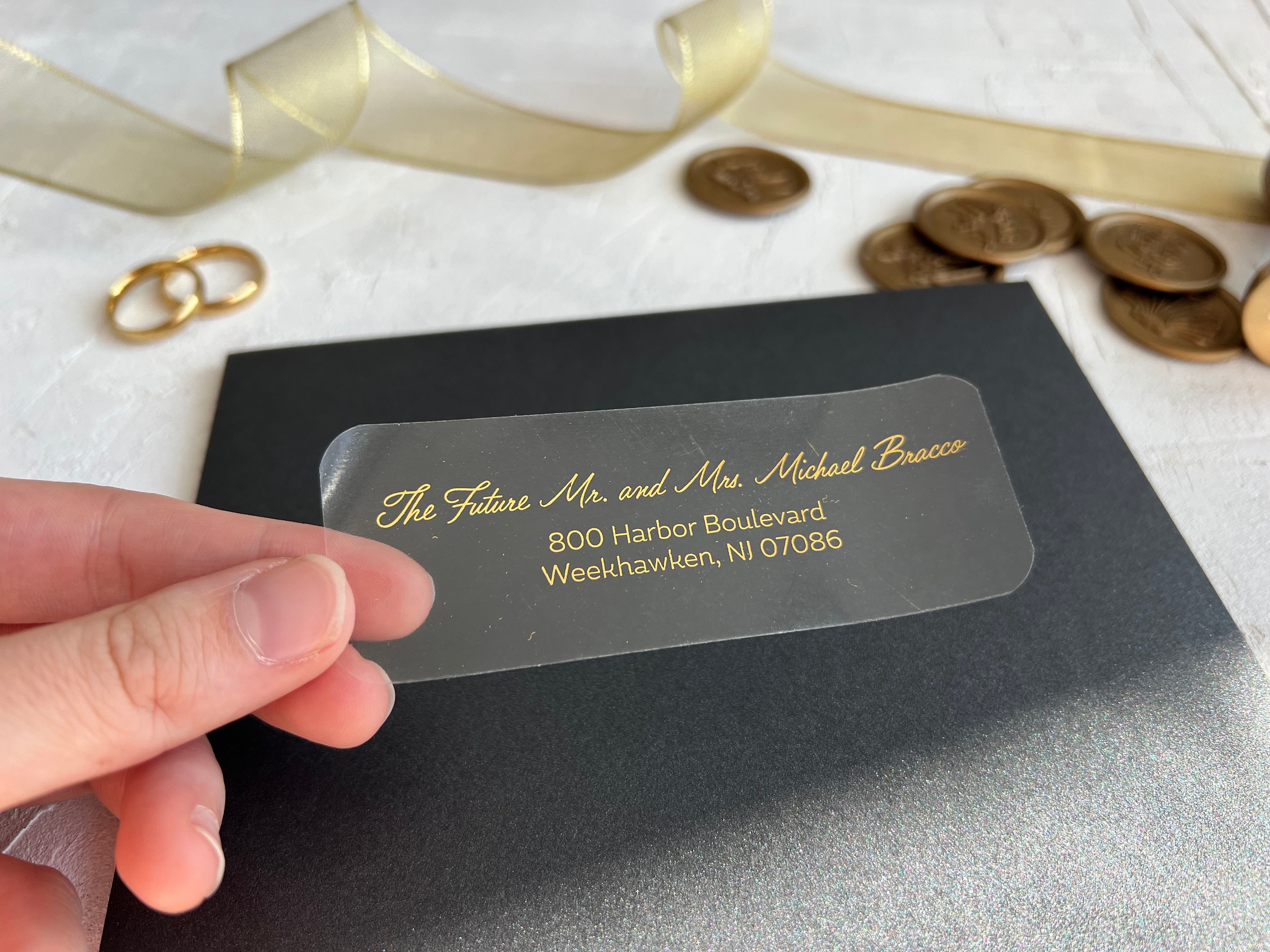 Wedding Invitation Address Labels: Gold/silver Foil or Transparent ...