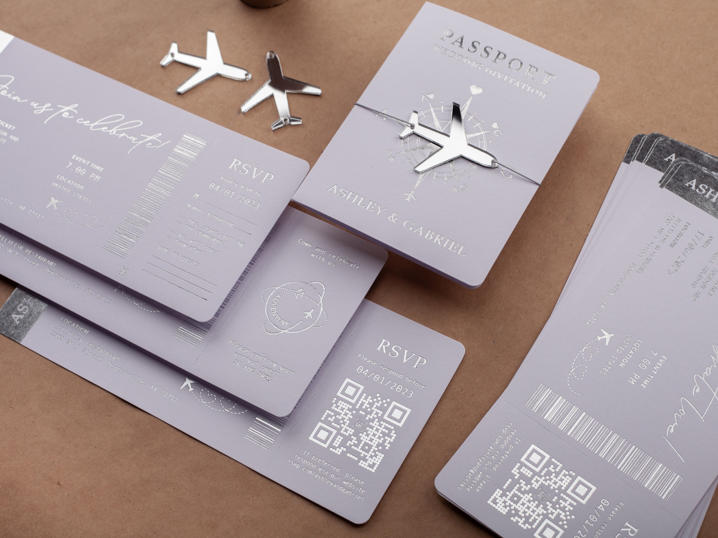 Destination Wedding Passport Invitation: Boarding Pass Style, White ...