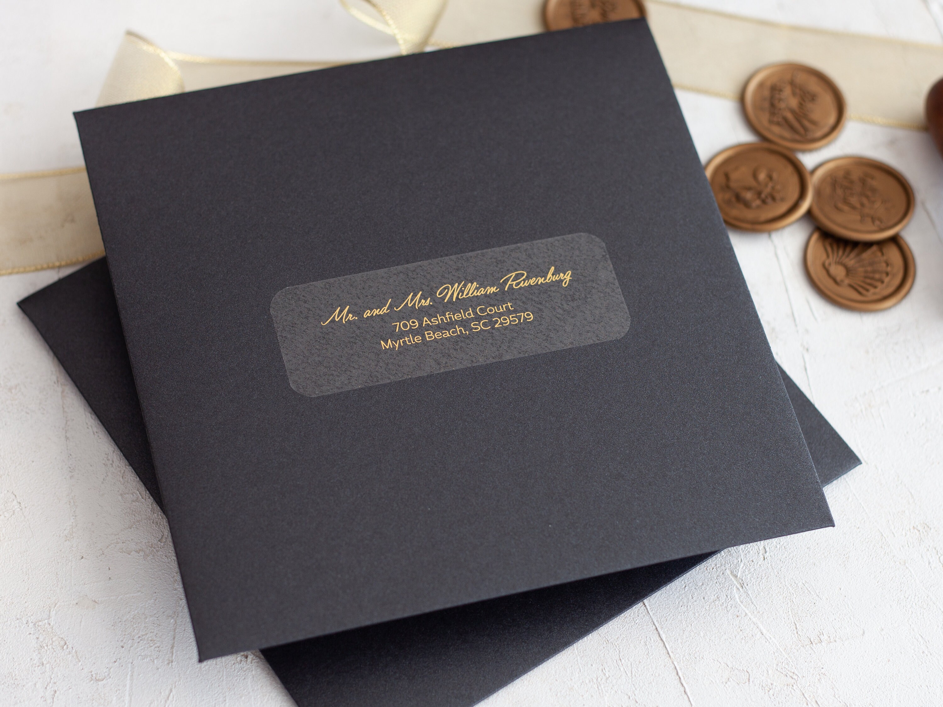 Wedding Invitation Address Labels: Gold/silver Foil or Transparent ...