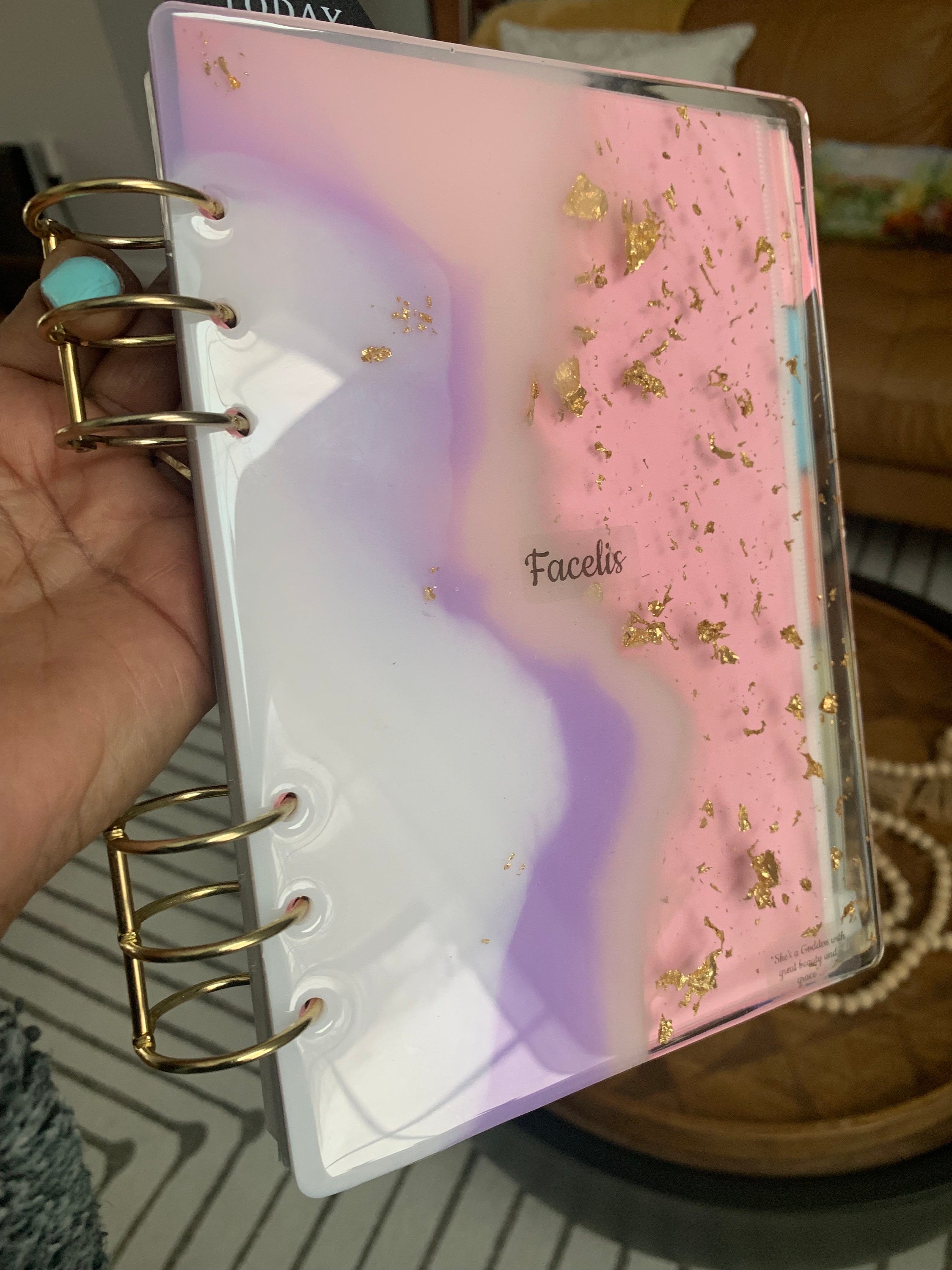 Personalized Resin Art Notebook Cover, Size A5 Resin Journal, Savings ...