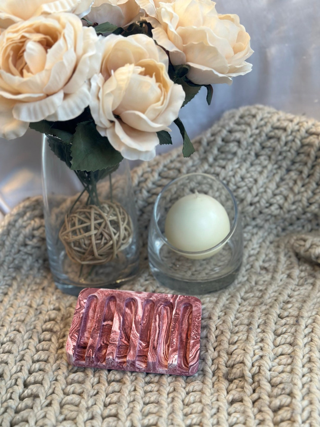 Maroon and White Marble Self Draining Soap Dish - Etsy