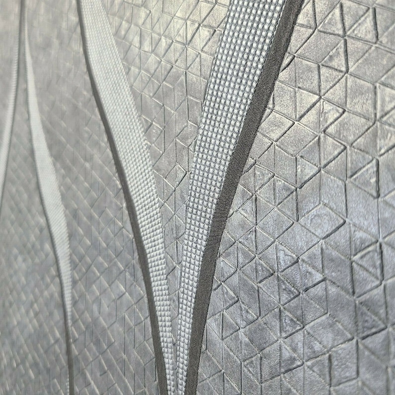 Dark Gray Gunmetal Silver Metallic Tiles Wavy Lines Textured - Etsy