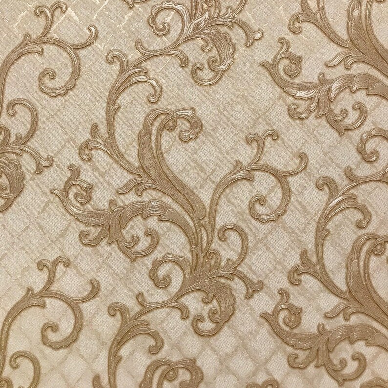 Modern Rose Gold Wallpaper Roll Embossed Diamonds Metallic - Etsy