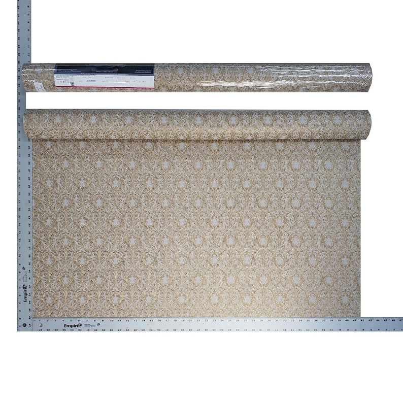 Embossed Wallpaper Victorian Vintage Damask Gray Gold Brass - Etsy