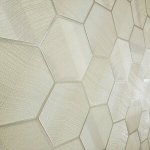 Hexagon Feature Yellow Gold Metallic Textured Wallpaper Geometric 3D - Etsy