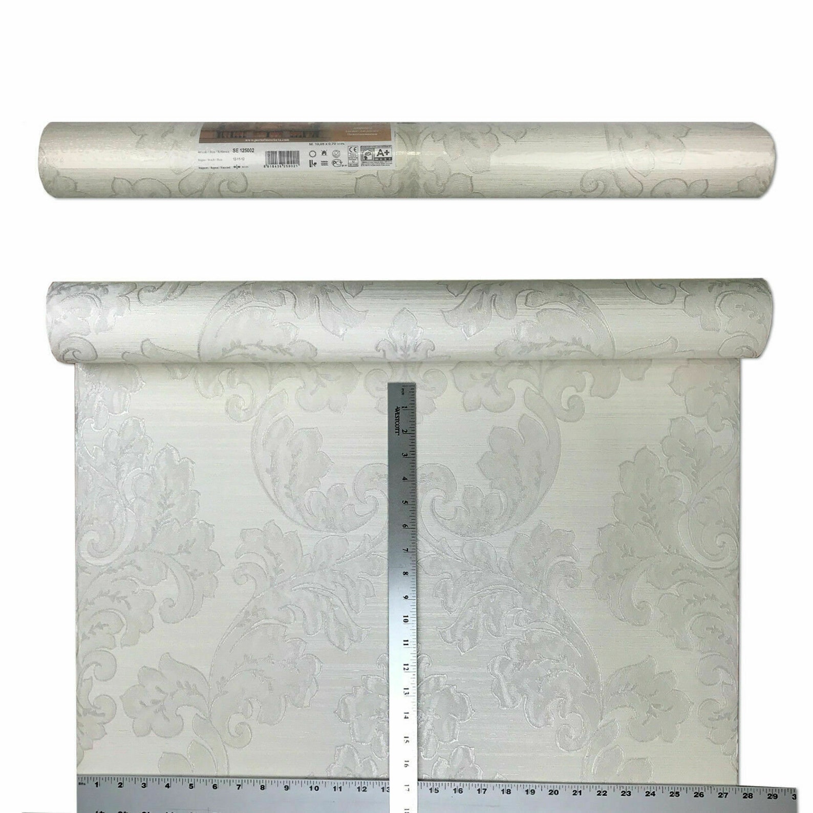 Embossed Wallpaper White Textured Large Victorian Traditional - Etsy