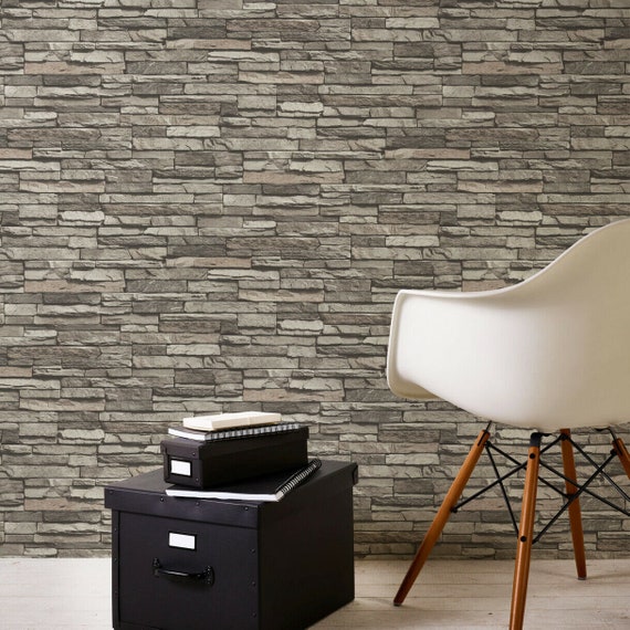 Faux Stone Wallpaper Textured