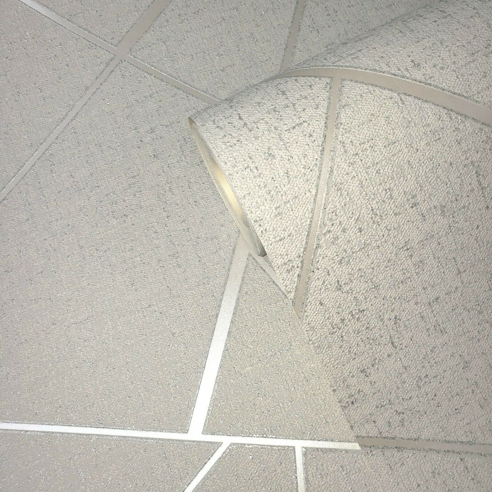 Contemporary Wallpaper White Silver Metallic Geometric - Etsy