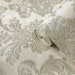 Wallpaper Rustic Ivory Beige Metallic Textured Victorian Vintage Damask ...