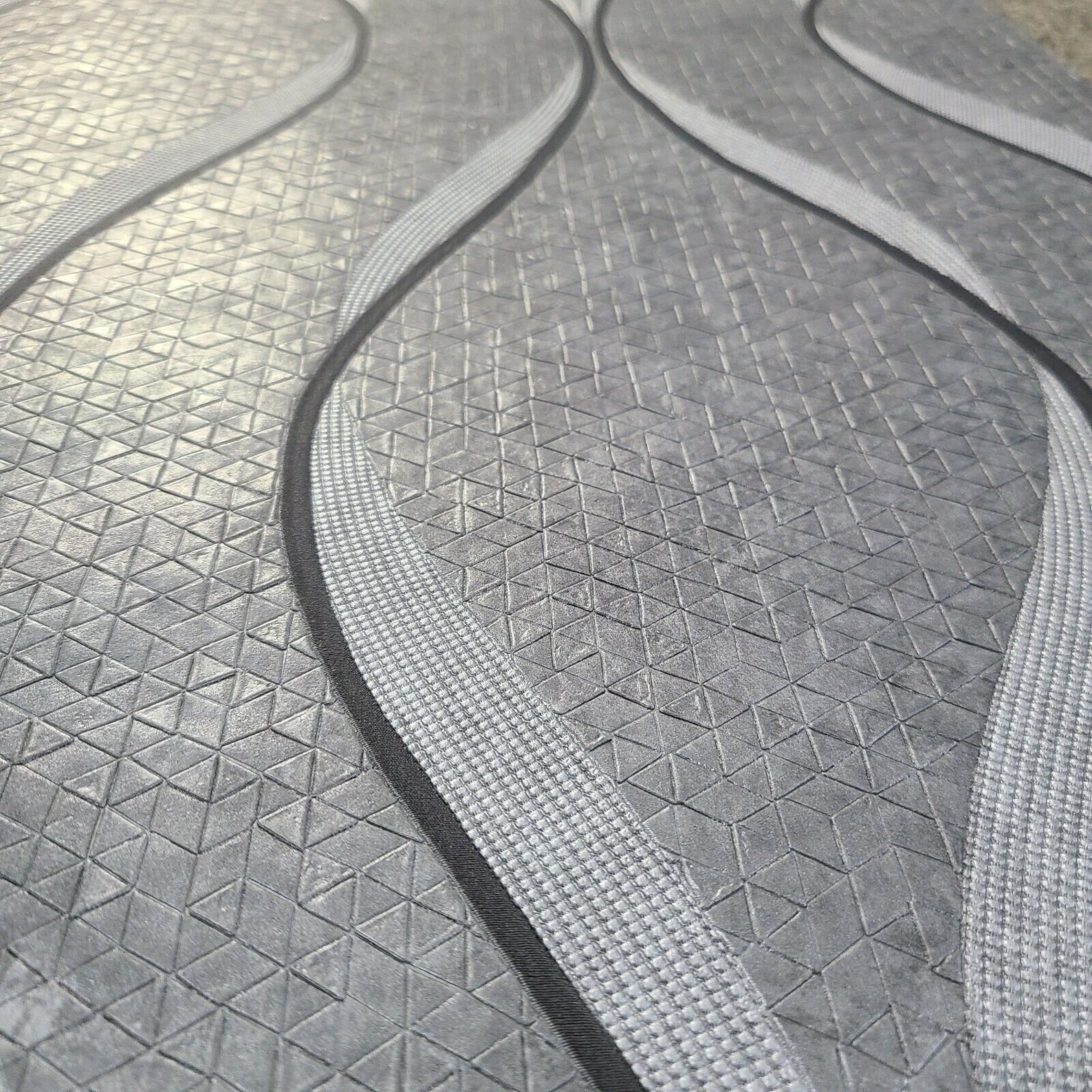 Dark Gray Gunmetal Silver Metallic Tiles Wavy Lines Textured - Etsy