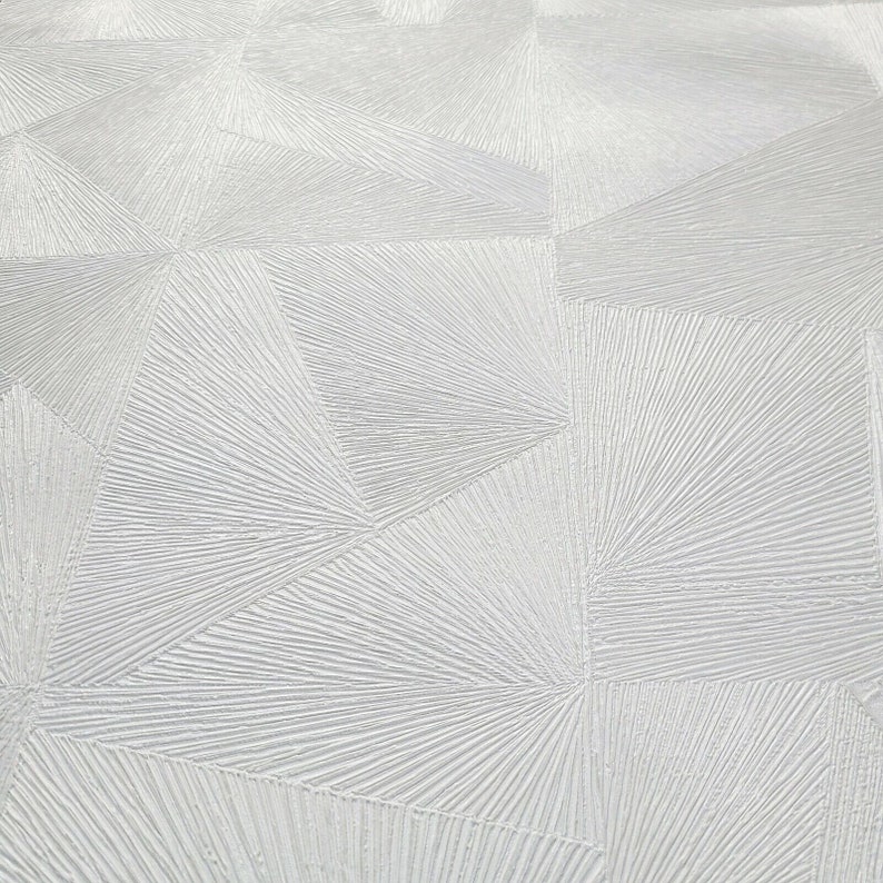 Geometric Modern off White Square Triangles Lines Textured Wallpaper 3D ...
