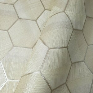 Hexagon Feature Yellow Gold Metallic Textured Wallpaper Geometric 3D - Etsy