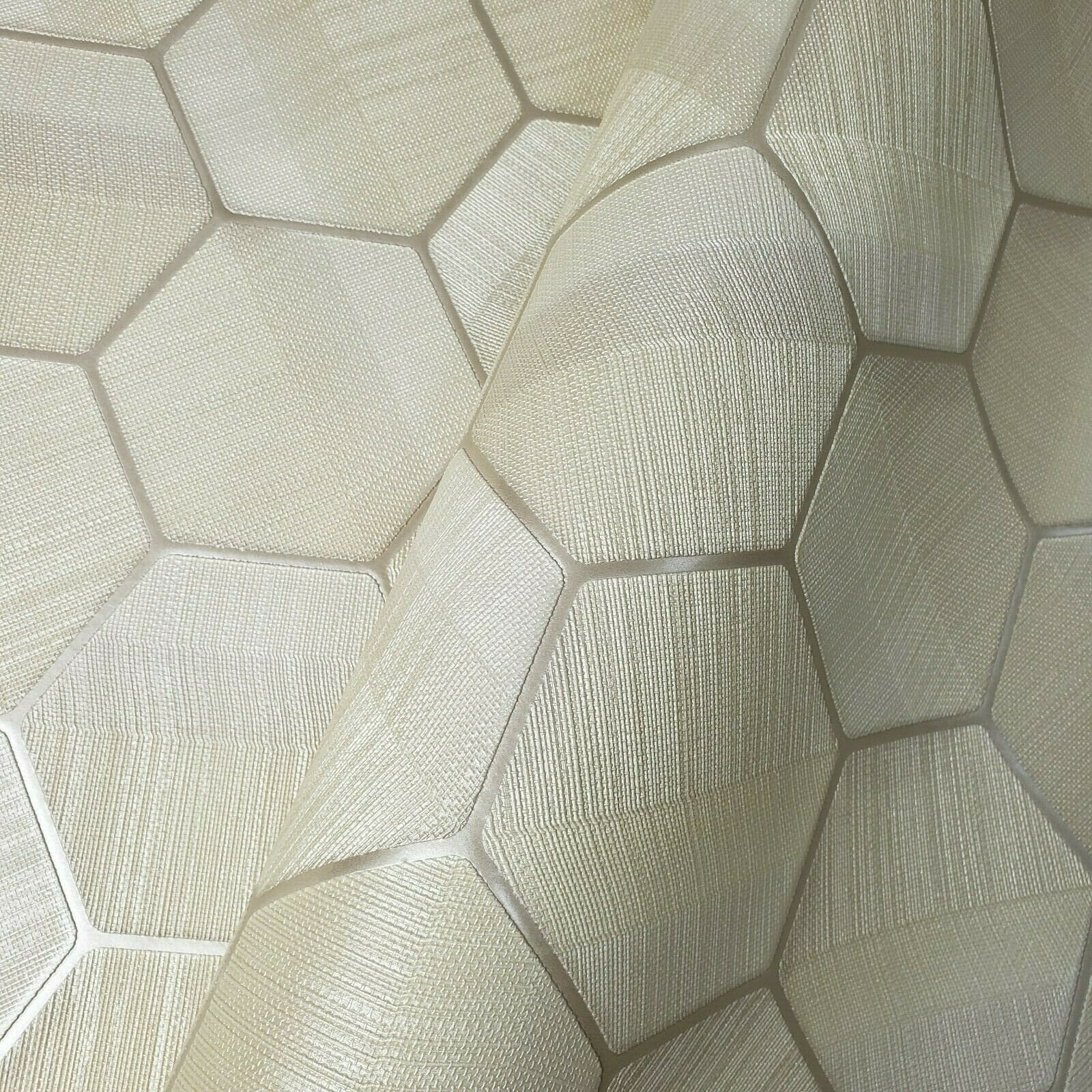 Hexagon Feature Yellow Gold Metallic Textured Wallpaper - Etsy