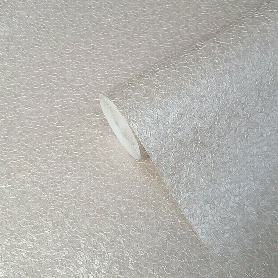 Pearl Cream Metallic Wallcoverings Plain Faux Mica Stone - Etsy