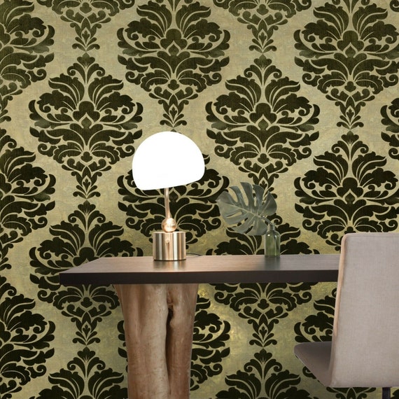 Flocked Metallic Wallpaper