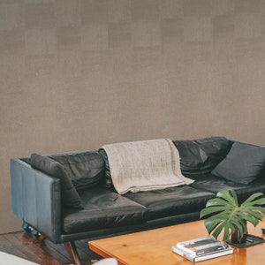 Embossed Khaki Tan Faux Square Tiles Plaster Textured Contemporary ...