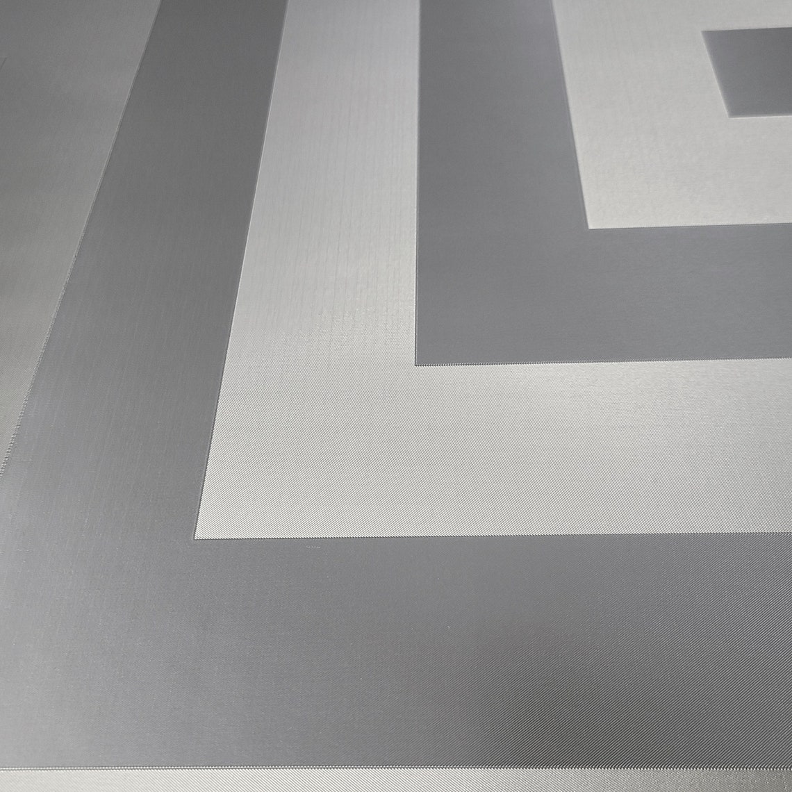 Contemporary Modern Large Greek Key Gray Silver Metallic Shiny ...