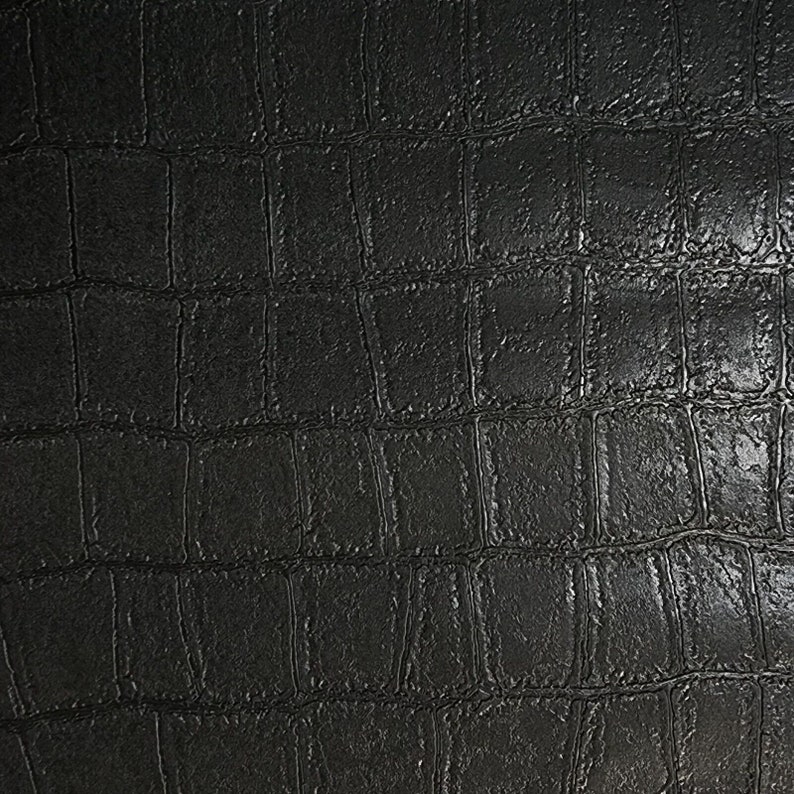 Modern Animal Crocodile Faux Skin Black Alligator Leather Textured ...