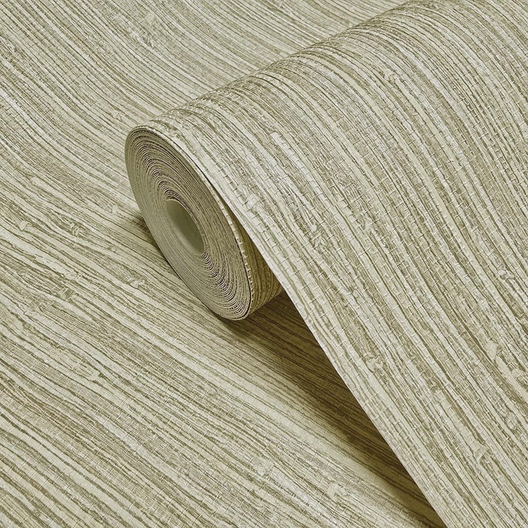 Modern Light Yellow Beige Warm Brown Plain Faux Grasscloth Textured ...