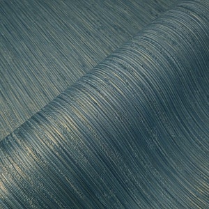Navy Blue Gold Metallic Stria Lines Faux Fabric Texture Plain Textured ...