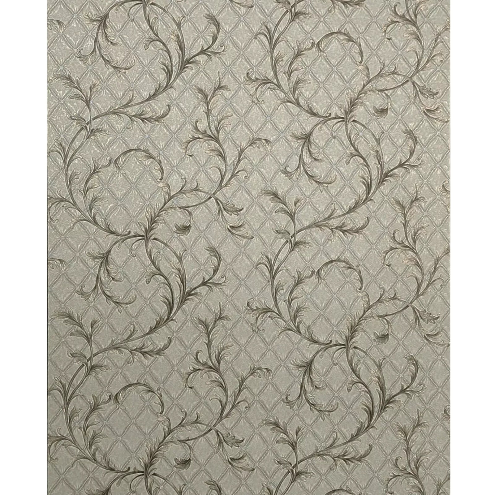 Brass Bronze Metallic Faux Fabric Textured Damask Victorian Diamonds ...