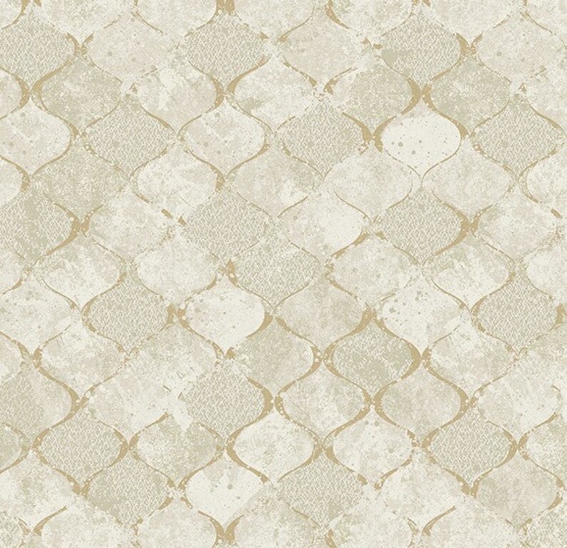 Pilak Gold Ogee Tile Wallpaper - Etsy