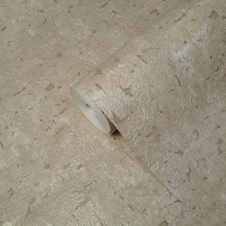 Contemporary Plain Modern Tan Brass Metallic Faux Plaster - Etsy