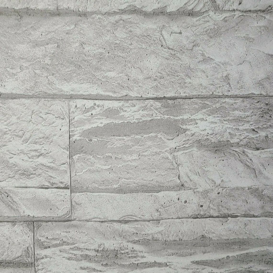 Wallpaper Textured Gray off White Modern Faux Realistic Stone - Etsy