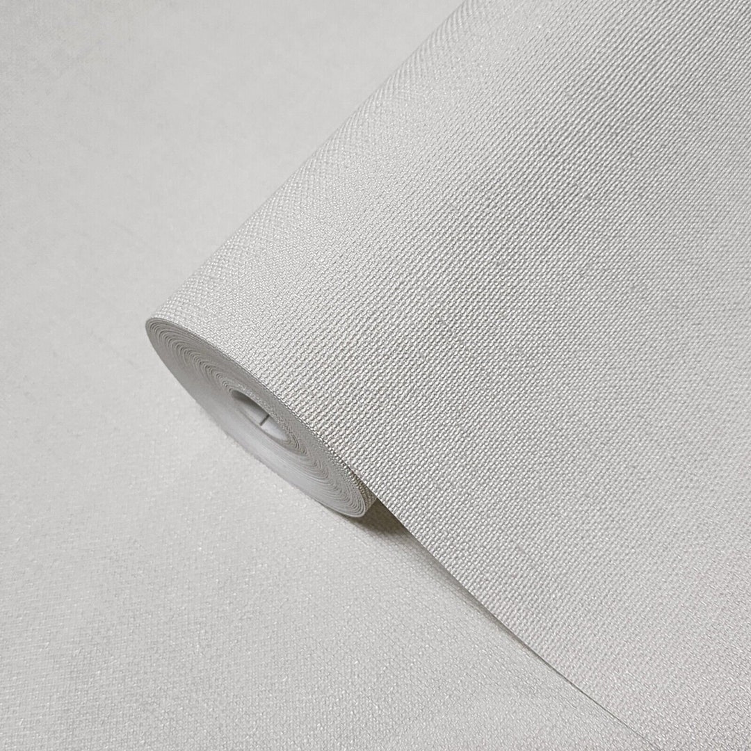 Off White Plain Faux Woven Thread Fabric Textured Plain Wallpaper - Etsy
